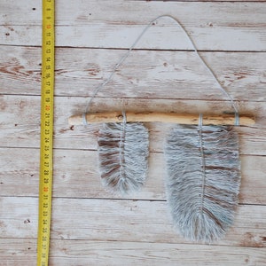 Small Feather Macrame Wall Hanging Boho Wall Decor, Macrame Leaf, Boho Wall Art, Modern Macrame ...
