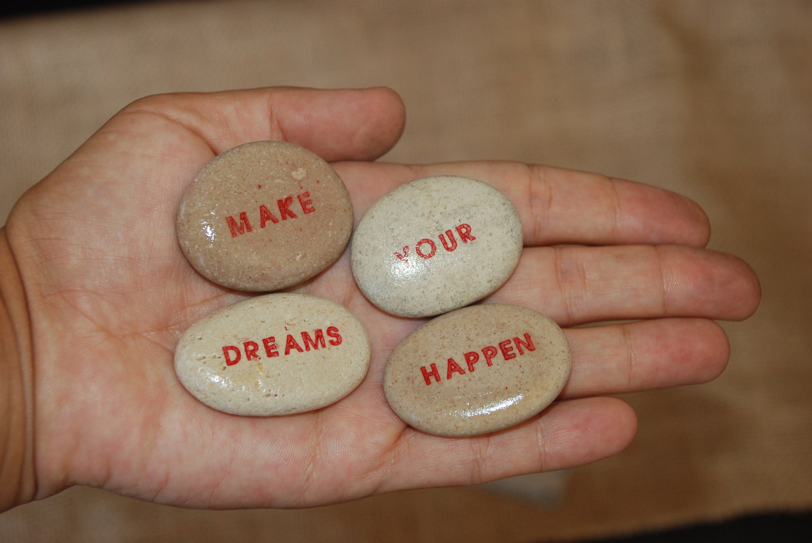 Set of 4 Pebbles Inspiration Motivation Message Wish | Etsy
