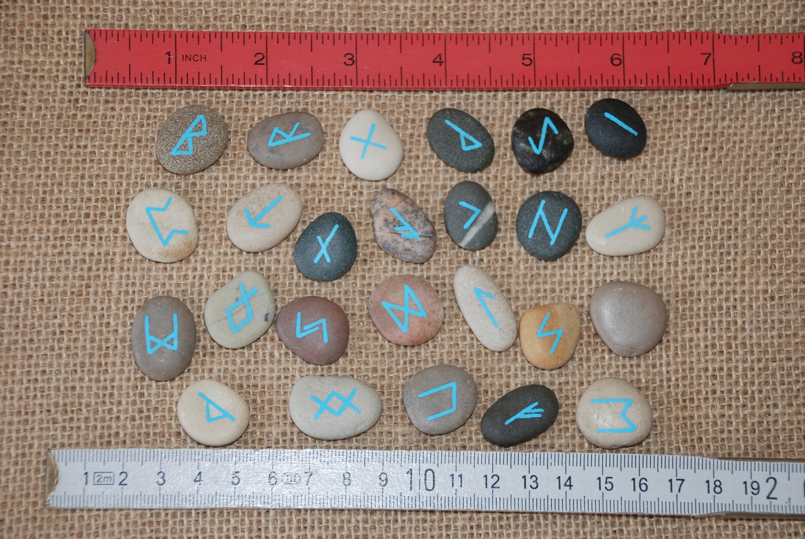 25 Sea Stone Runes in Organza Pouch Elder Futhark Runes | Etsy