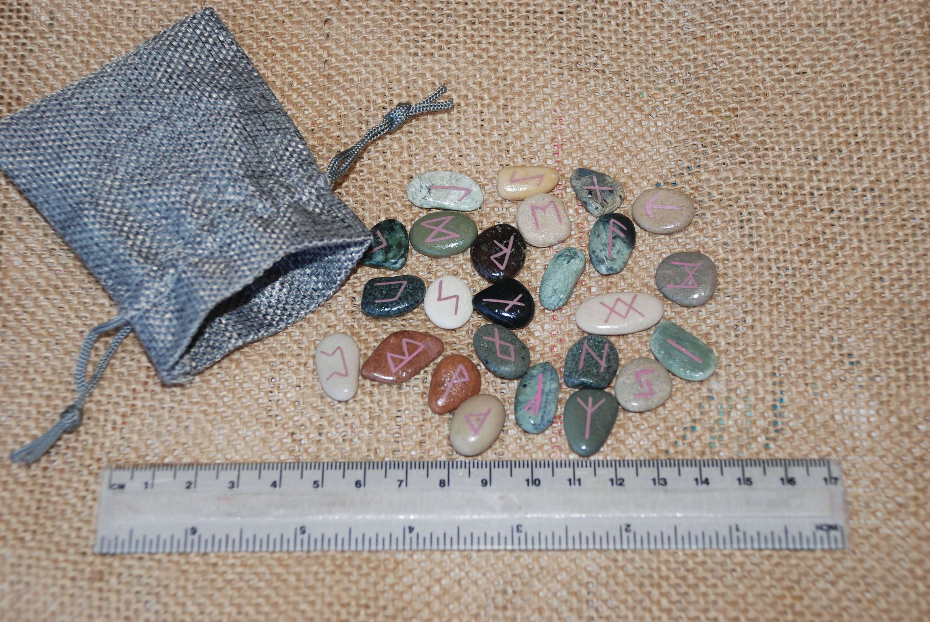 25 Tiny Stone Runes in a Small Pouch Elder Futhark runes | Etsy
