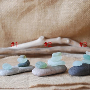 Pebble & Sea Glass Balancing Sculpture Genuine Sea Glass Cairn, Zen ...