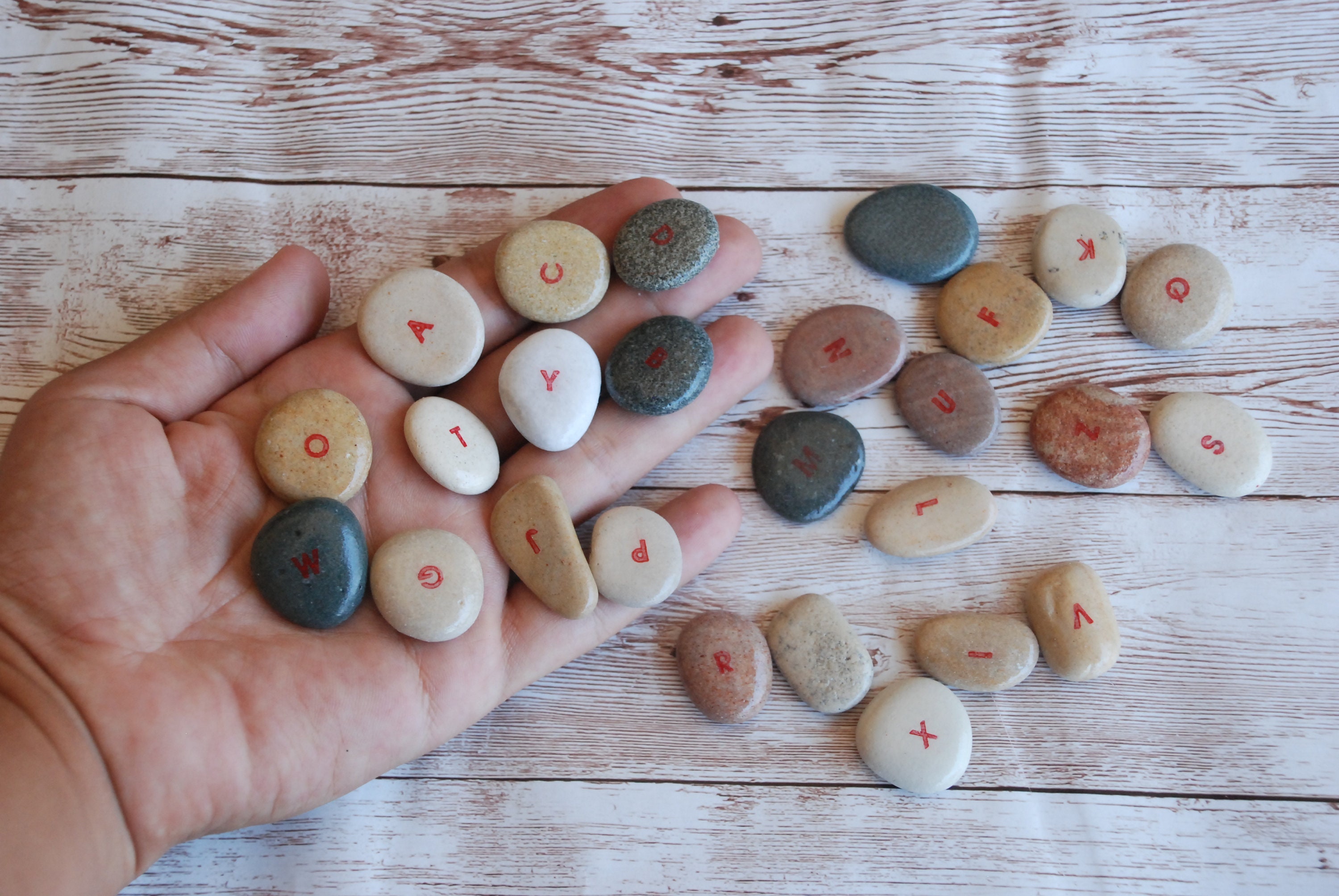 26 Small Hand Painted Letters Stones Children Alphabet - Etsy