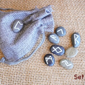 25 Tiny Stone Runes in a Small Pouch Elder Futhark Runes - Etsy