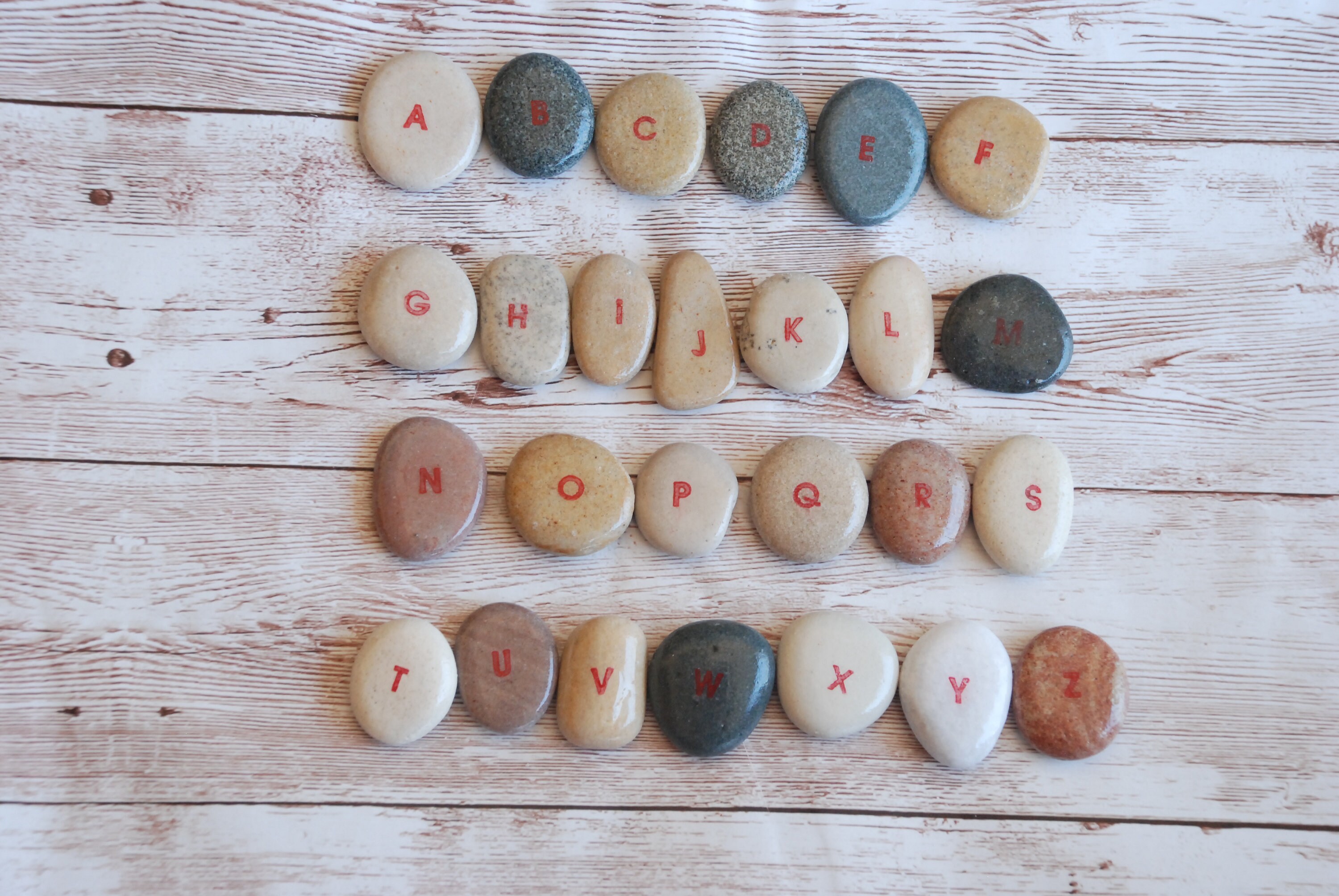 26 Small Hand Painted Letters Stones Children Alphabet - Etsy