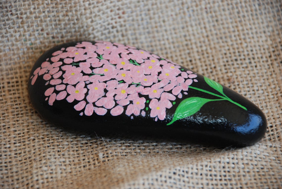 Hand Painted Stone Flowers Pebbles With Nature Designs | Etsy