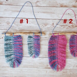 Small Feather Macrame Wall Hanging Boho Wall Decor, Macrame Leaf, Boho Wall Art, Modern Macrame ...
