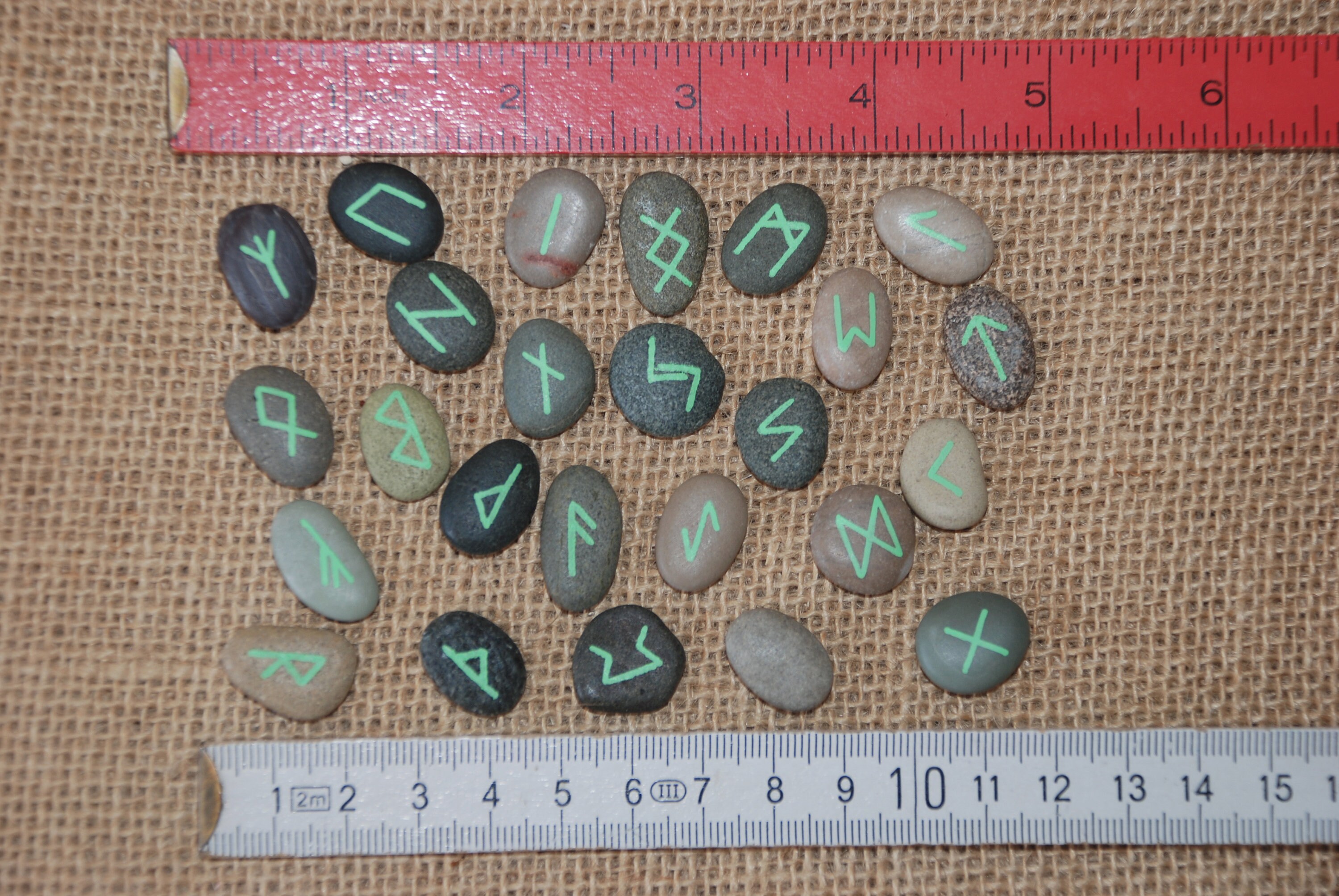 25 Sea Stone Runes in Organza Pouch Elder Futhark Runes | Etsy