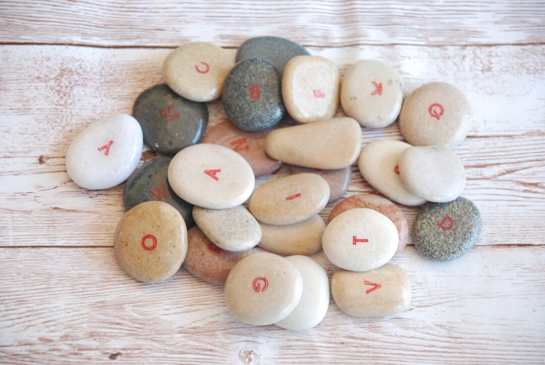 26 Small Hand Painted Letters Stones Children Alphabet Pebble, Kids ...