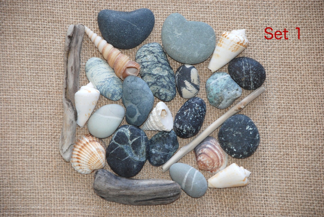 Cyprus BEACH MIX, Pebbles, Driftwood, Shells, Heart Shaped Stones ...
