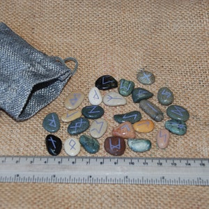 25 Tiny Stone Runes in a Small Pouch Elder Futhark Runes | Etsy