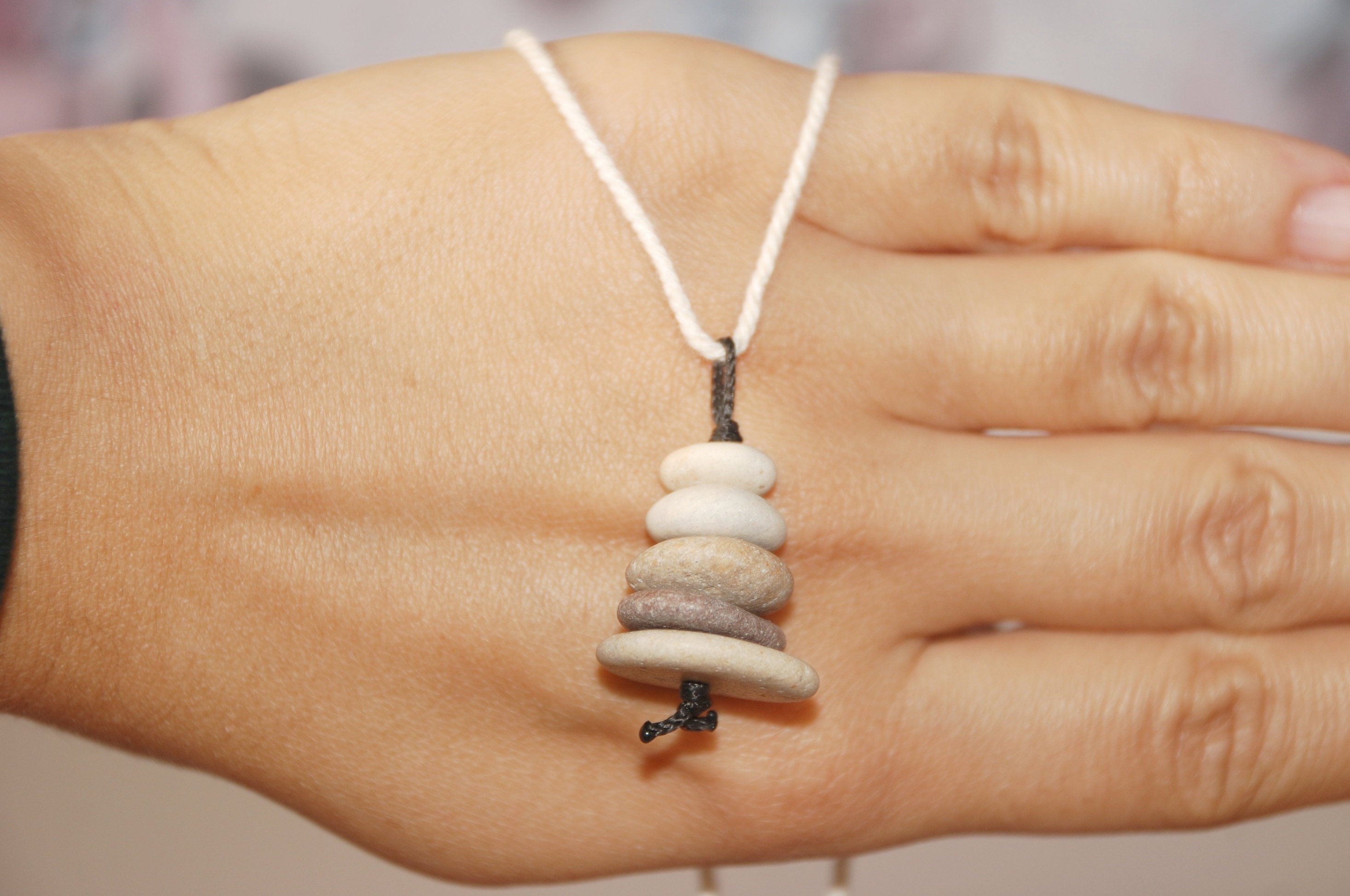 Sea Pebble Zen Cairn Pendant Natural Beach Pebble Trinket - Etsy