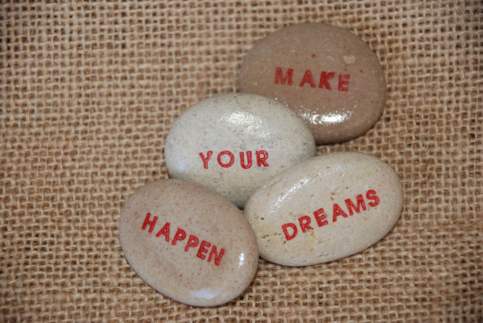 Set of 4 Pebbles Inspiration Motivation Message Wish | Etsy