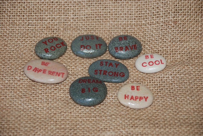 Inspiration Motivation Message Wish Word Pocket Stone | Etsy
