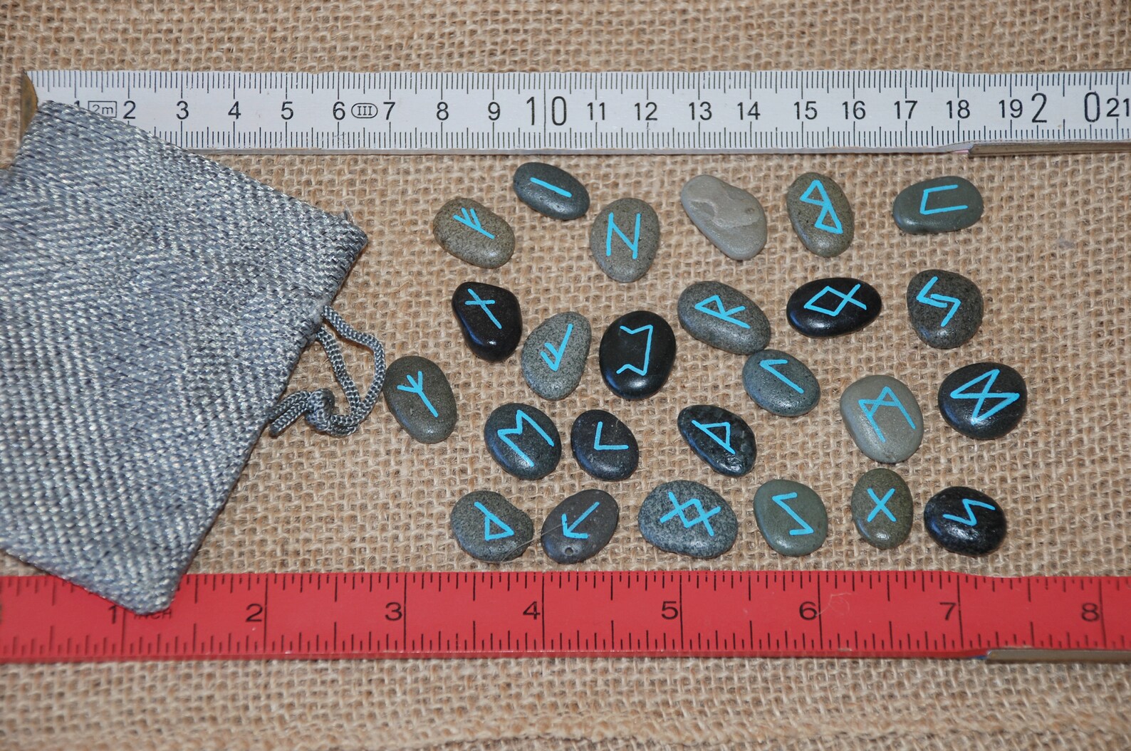 25 Tiny Stone Runes in a Small Pouch Elder Futhark Runes | Etsy