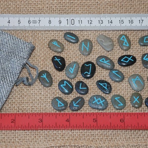 25 Tiny Stone Runes in a Small Pouch Elder Futhark Runes | Etsy