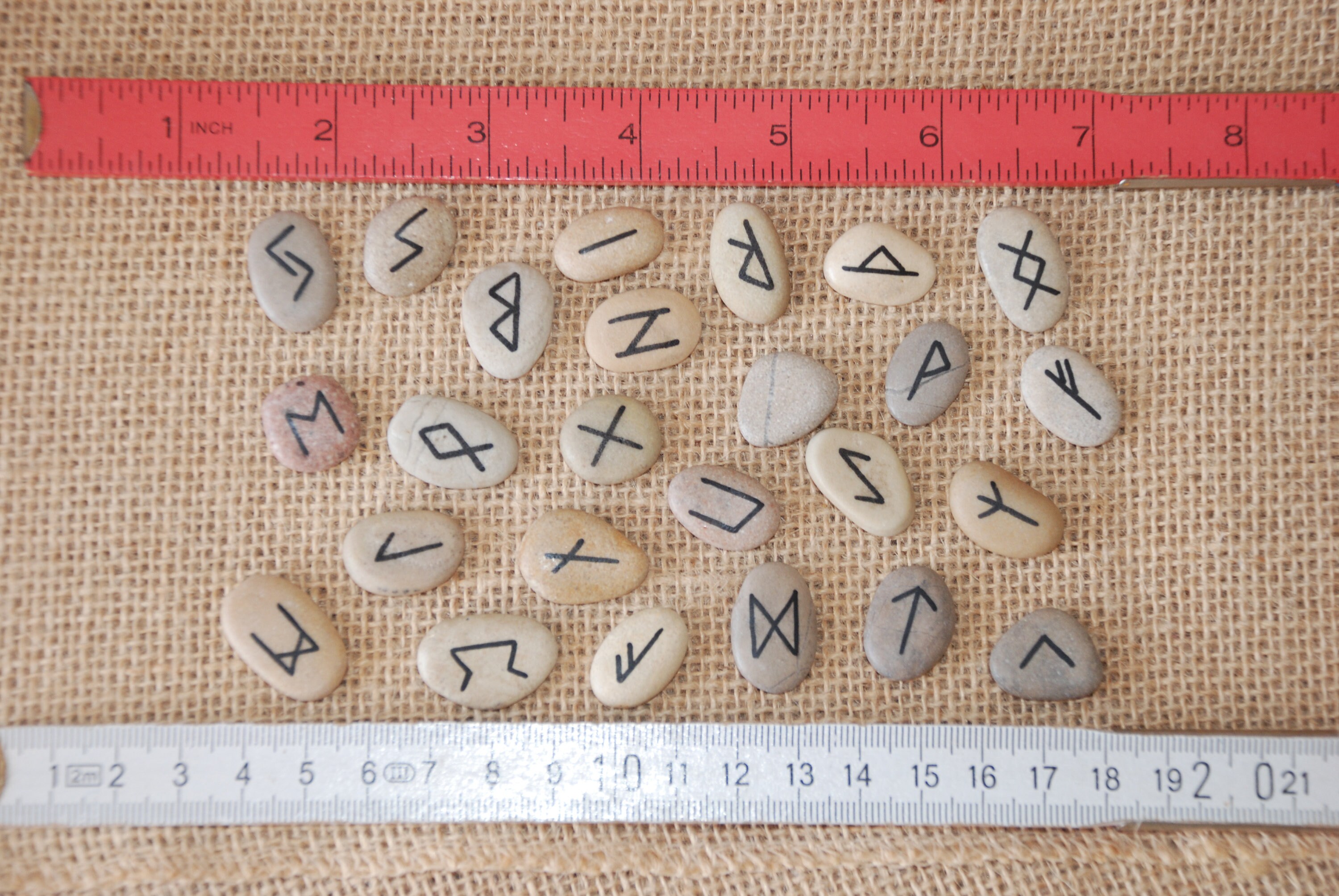 25 Sea Stone Runes in Organza Pouch Elder Futhark Runes | Etsy
