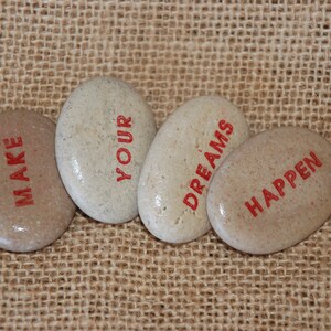 Set of 4 Pebbles Inspiration Motivation Message Wish - Etsy
