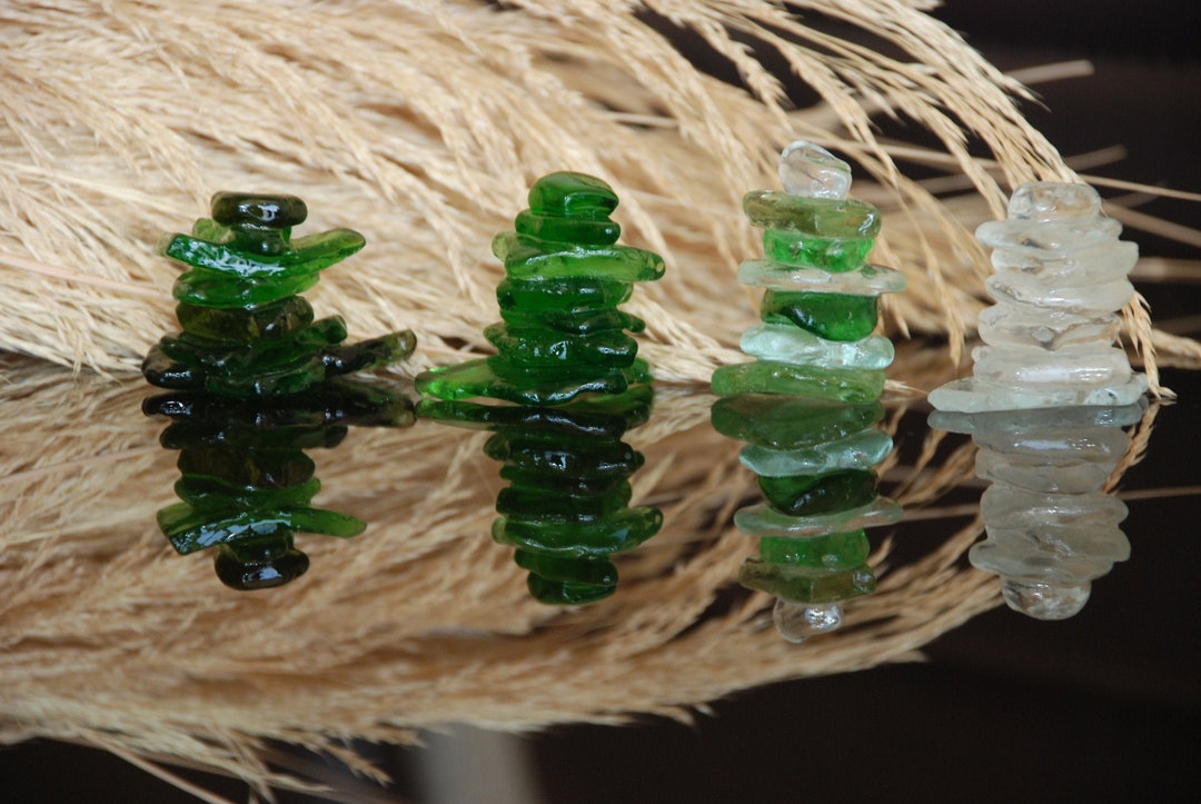 Sea Glass Sculpture Cairn Genuine Natural Sea Glass, Zen Meditation ...