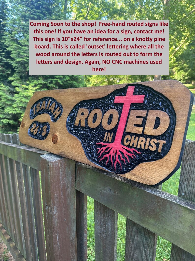 Customized Hand Routed Wood Sign - Rooted in Christ Personalized Sign ...