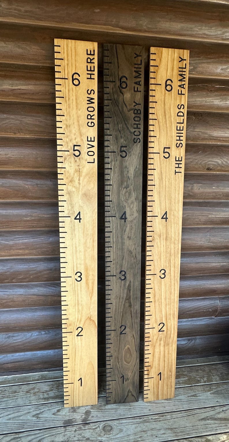 Engraved Growth Chart - Hand Routed Height Chart - Personalized Growth ...