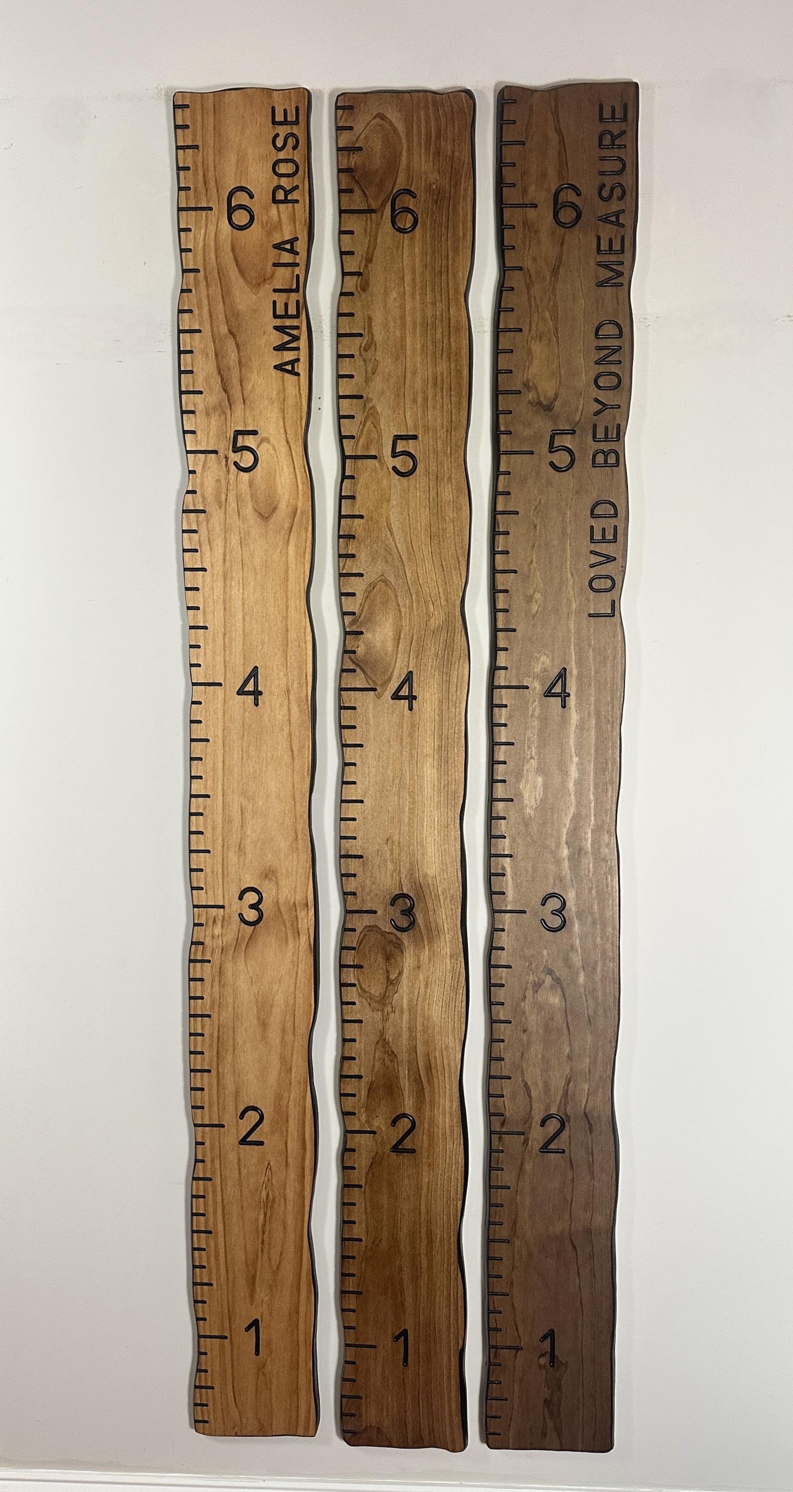 Freeform (shaped) Edition: Hand Routed Solid Pine Wood Growth Chart ...
