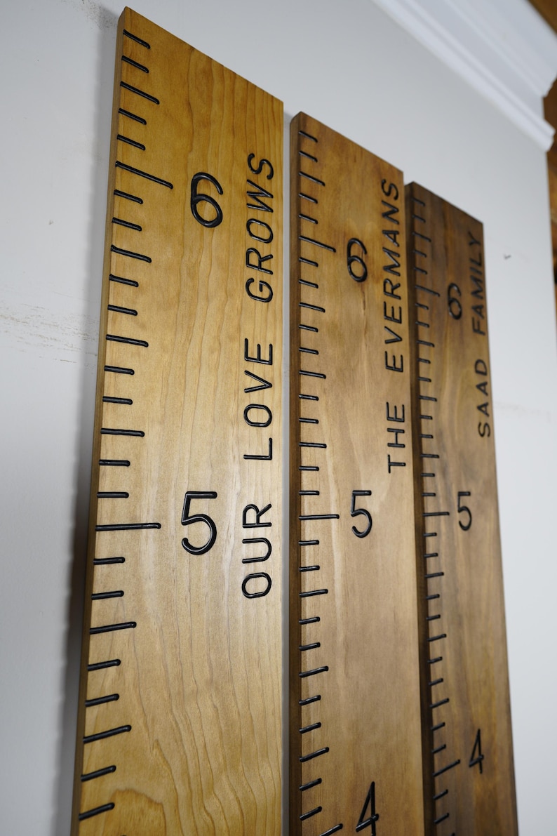 Engraved Growth Chart - Hand Routed Height Chart - Personalized Growth ...
