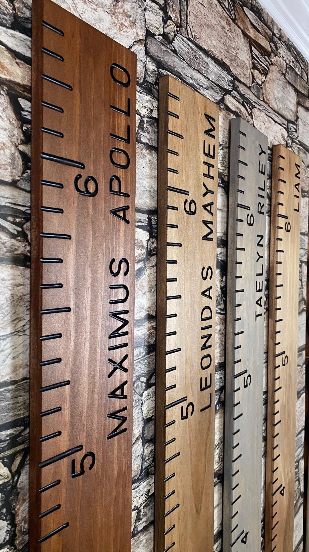 1x6 Select Pine Board Version - Hand Routed Wood Growth Chart Ruler ...