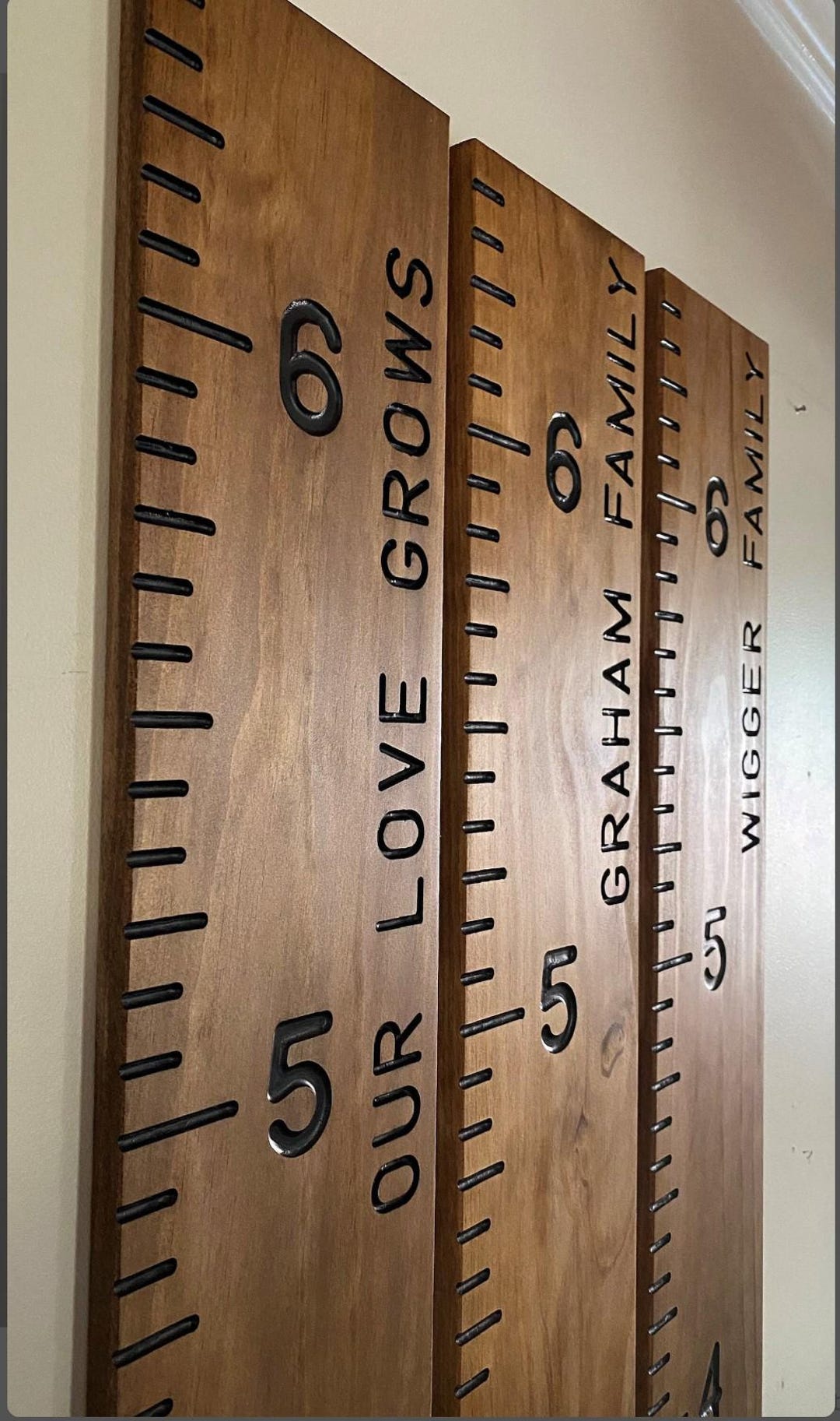Hand Routed Solid Wood Growth Chart Ruler - Select Pine Board Version ...