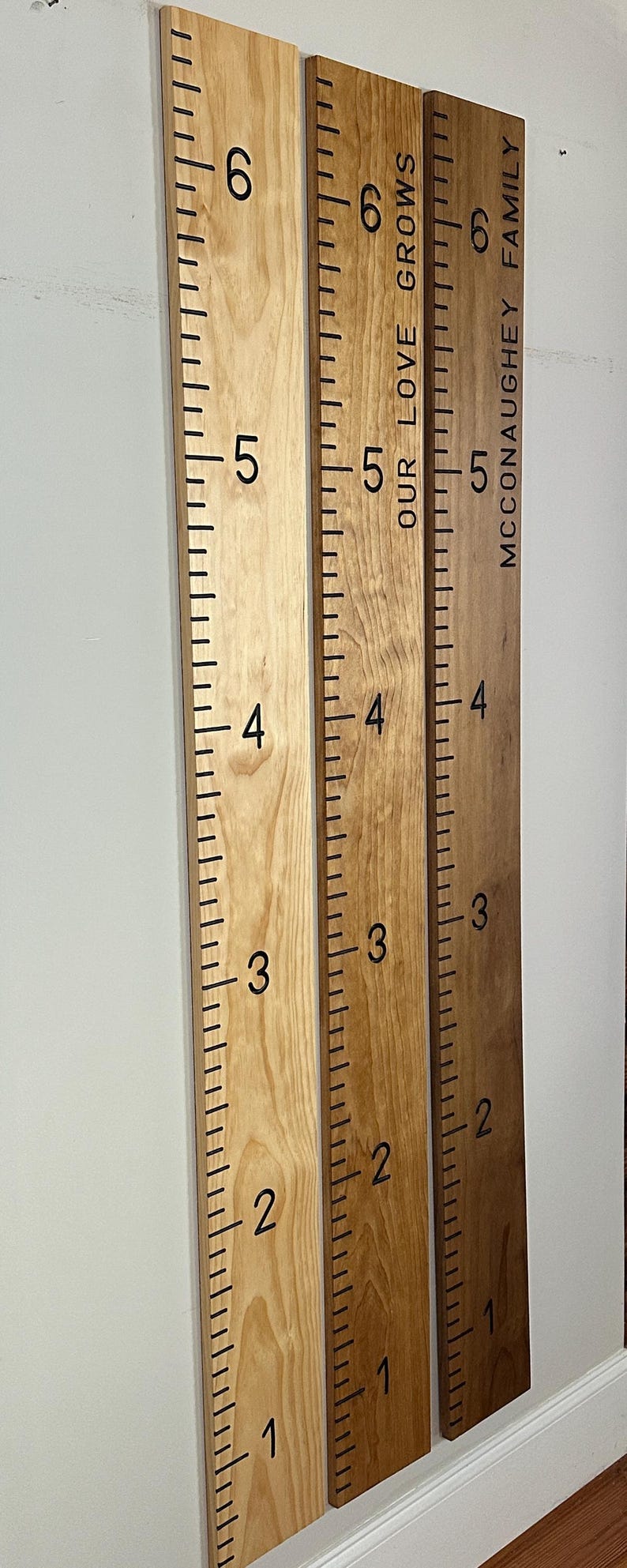 Engraved Growth Chart - Hand Routed Height Chart - Personalized Growth ...
