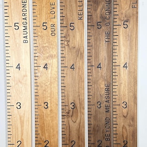 Hand Routed Solid Wood Growth Chart Ruler - Select Pine Board Version ...