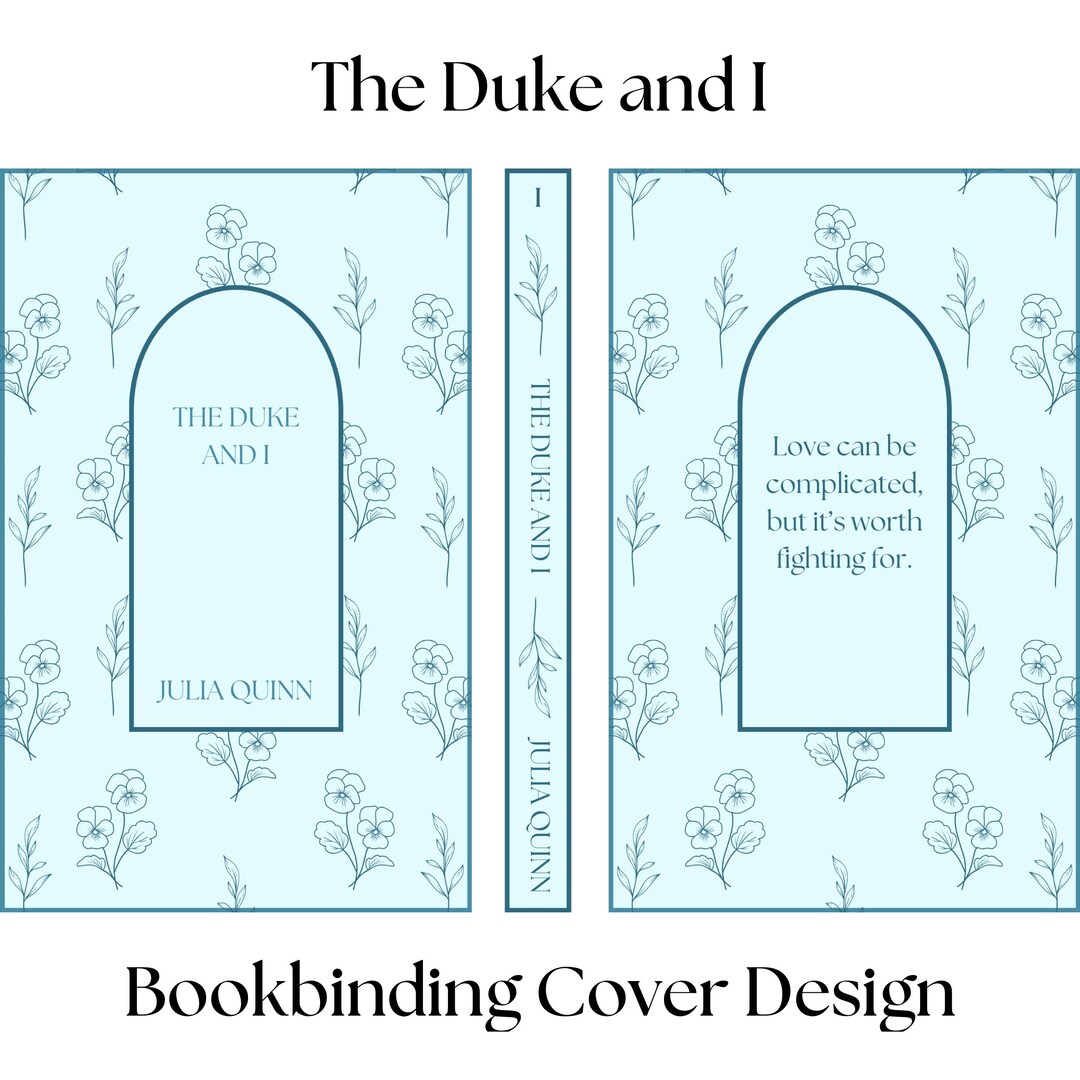 Bridgerton Book 1: the Duke and I Bookbinding Cover Design PNG File ...