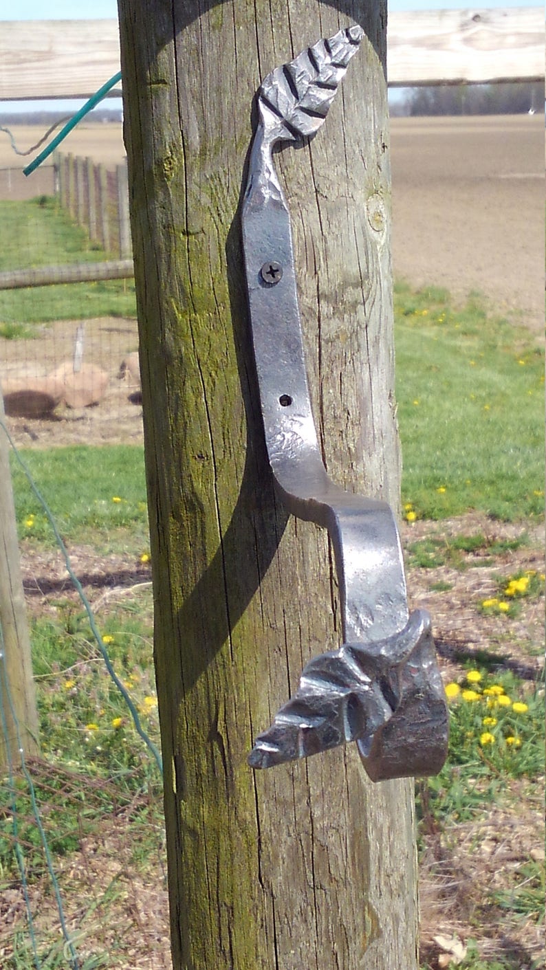 Hand Forged Wall Hook. Blacksmith Wall Hanger With Leaves. Hook - Etsy