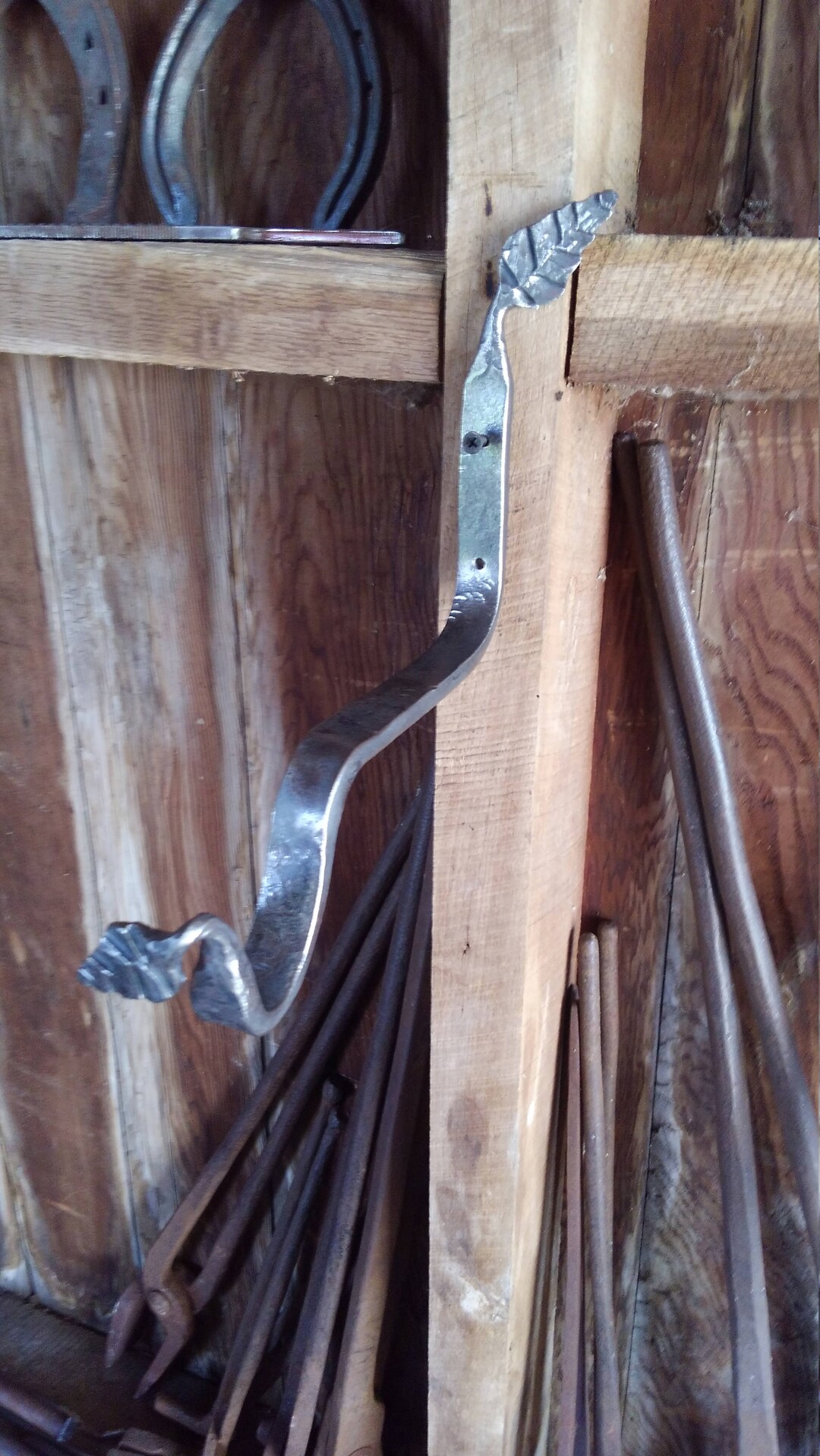 Hand Forged Wall Hook. Blacksmith Wall Hanger With Leaves. Hook - Etsy