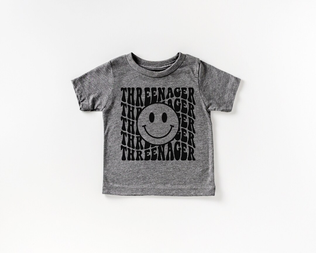 Threenager Smiley Face Shirt I Third Birthday Shirt I Wild & Three T ...