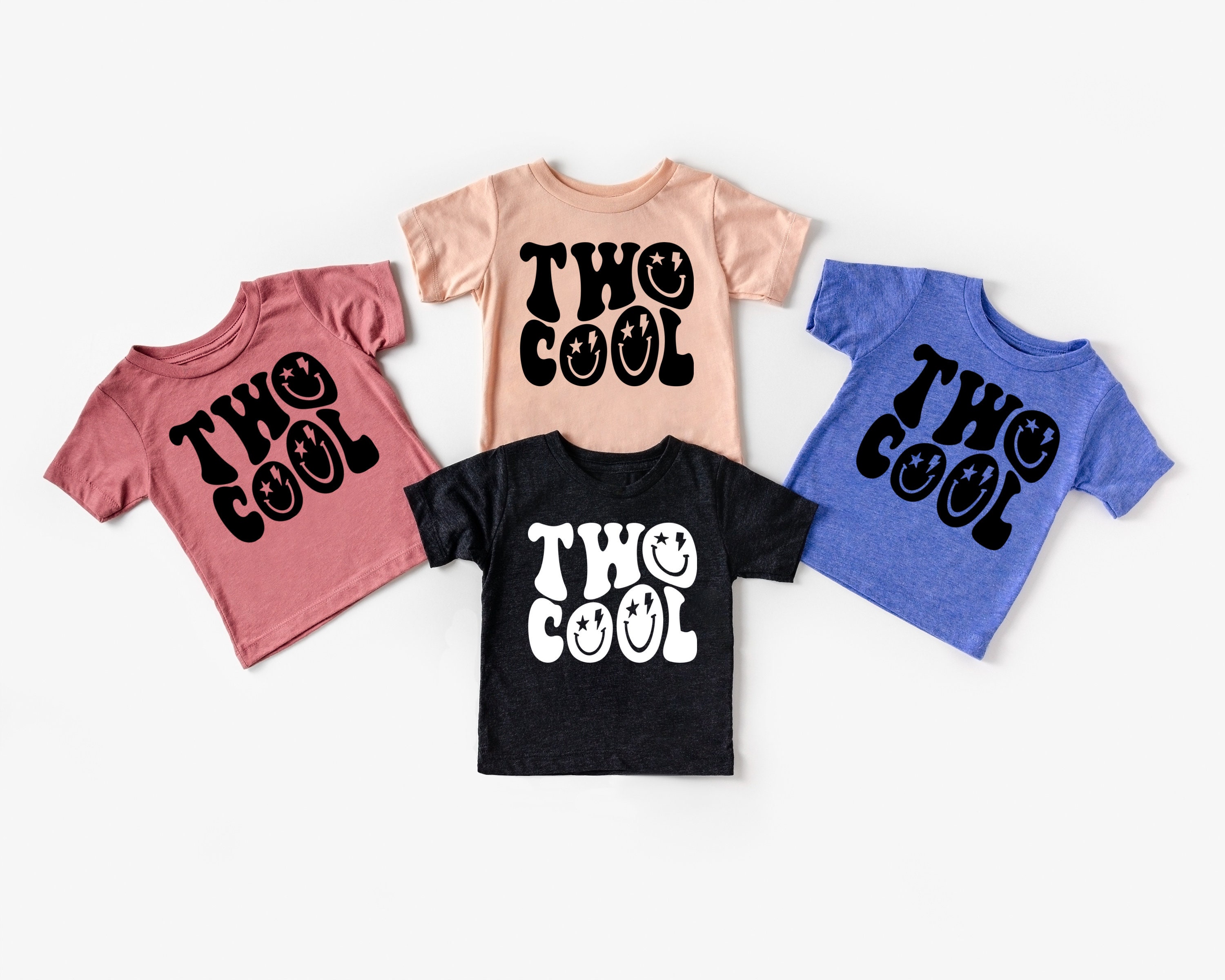 Two Cool Smiley Face Shirt I Second Birthday T-shirt I 2nd - Etsy