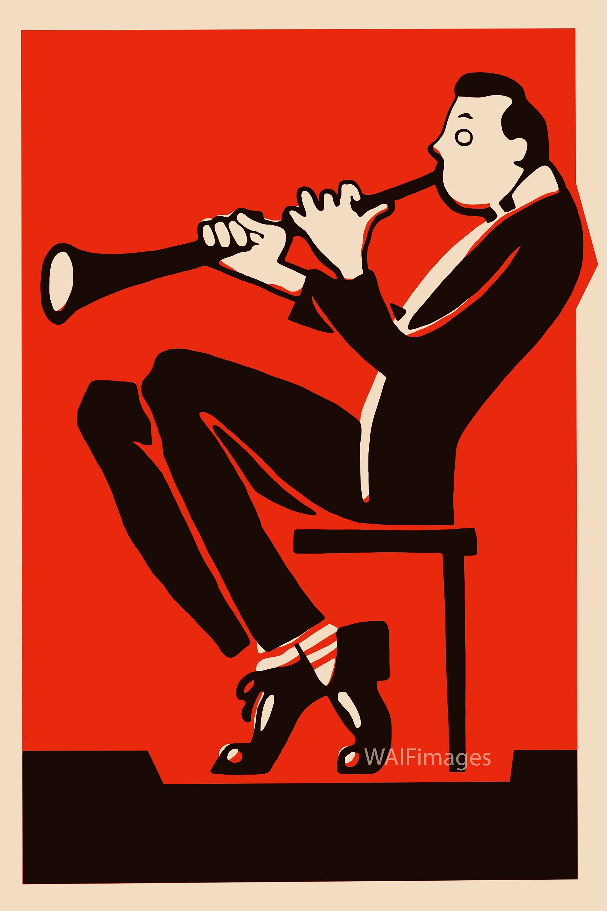 Cartoon Clarinet Player