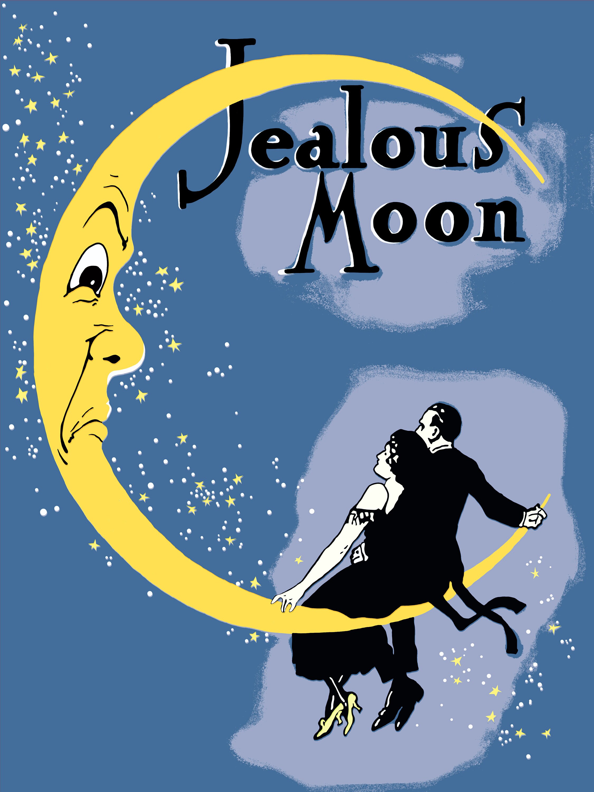 A Jealous Moon - Poster Image Derived From a 1920s Sheet Music Cover ...