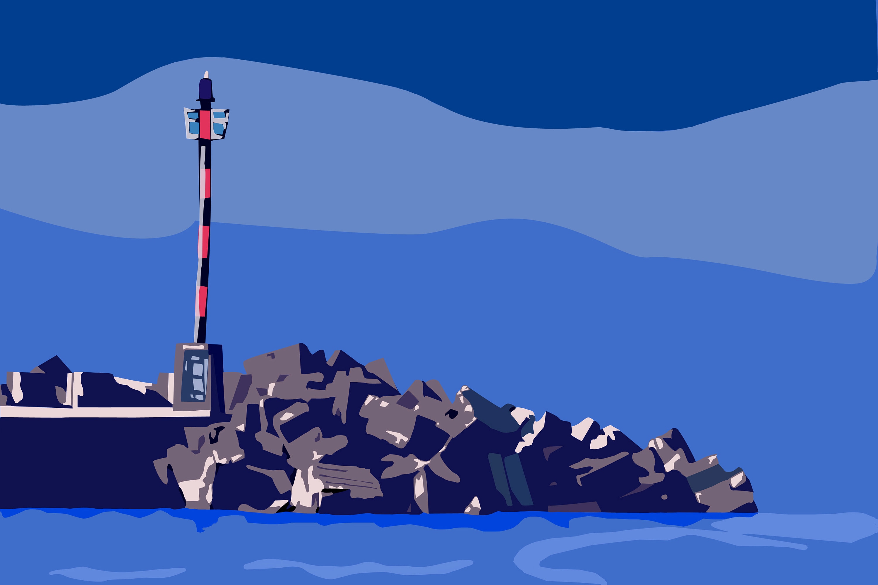 The End of the Breakwater an Atmospheric Vector Graphic Image Plus the ...