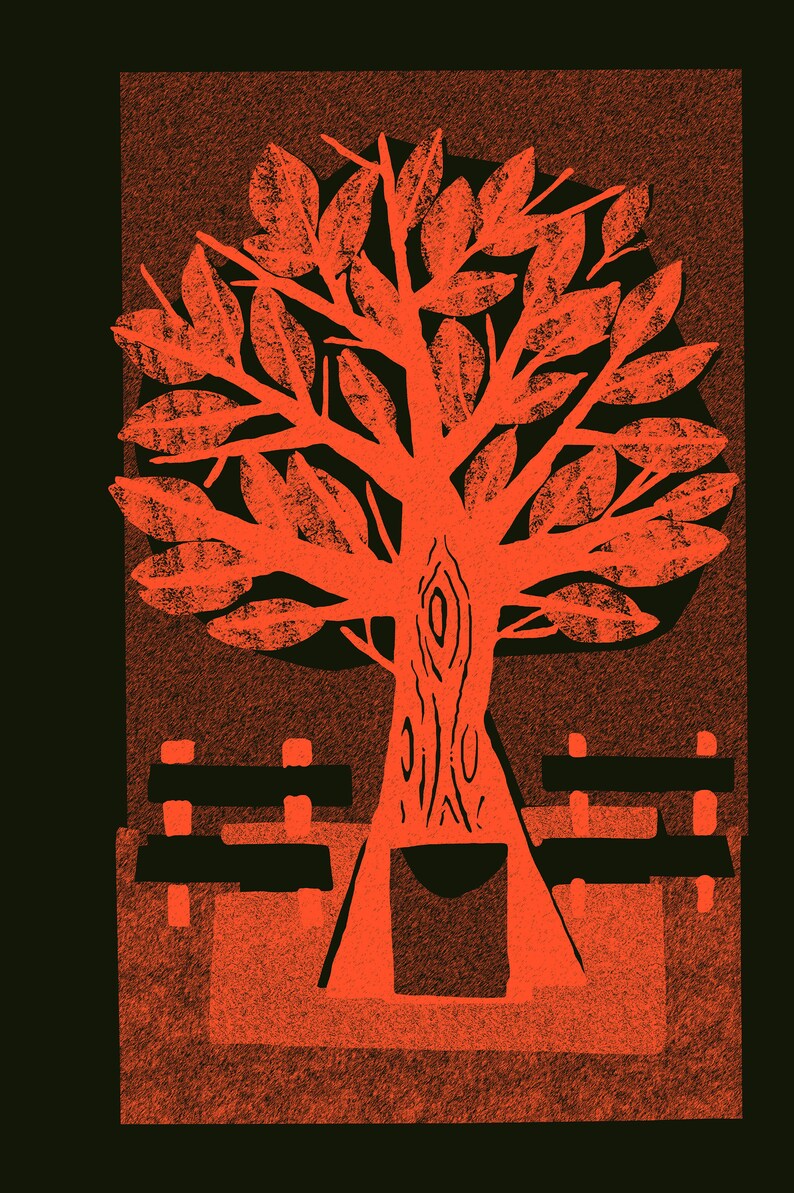 Mid Century Tree - Derived From a Czech Matchbox Label, This Has a ...