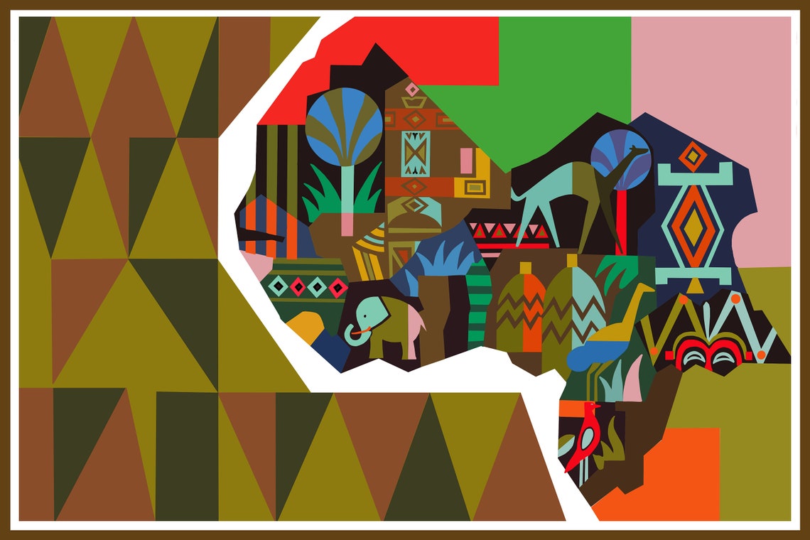 Mid Century West Africa - Very Pop Art Image Derived From an Air ...