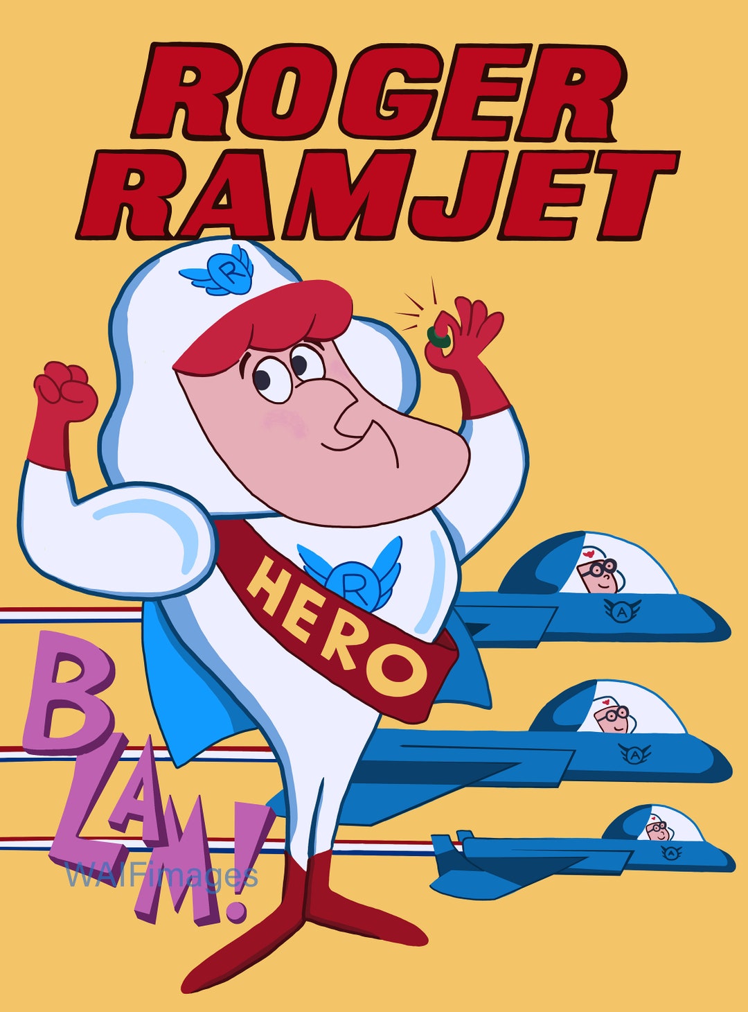 Roger Ramjet - a Genuine 1960s Hero. A Classic Cartoon Image Derived ...