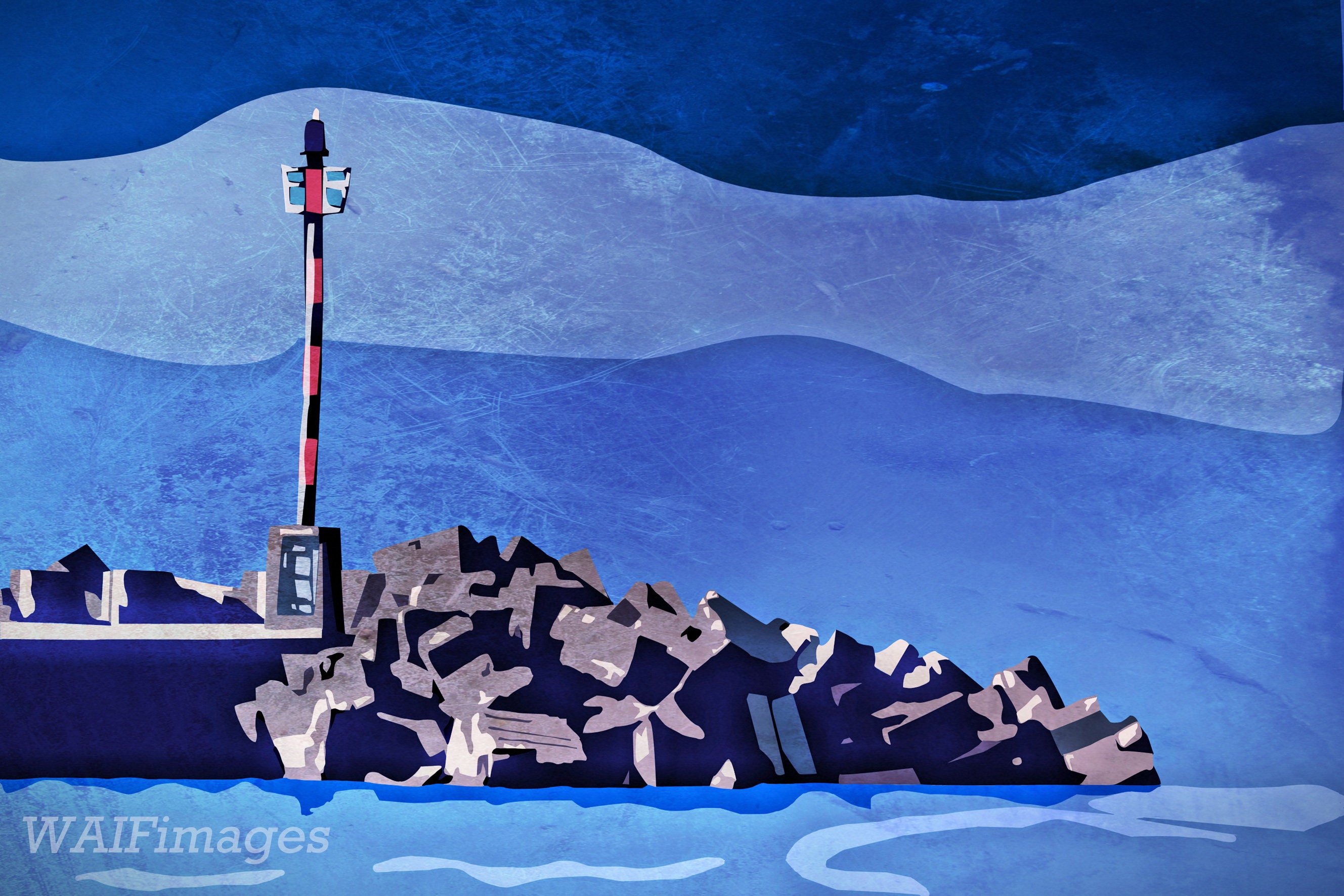 The End of the Breakwater an Atmospheric Vector Graphic Image Plus the ...