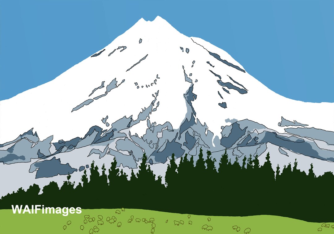 Mt Taranaki Digital Image Based Ideal for Wall, Poster or Card Art. - Etsy