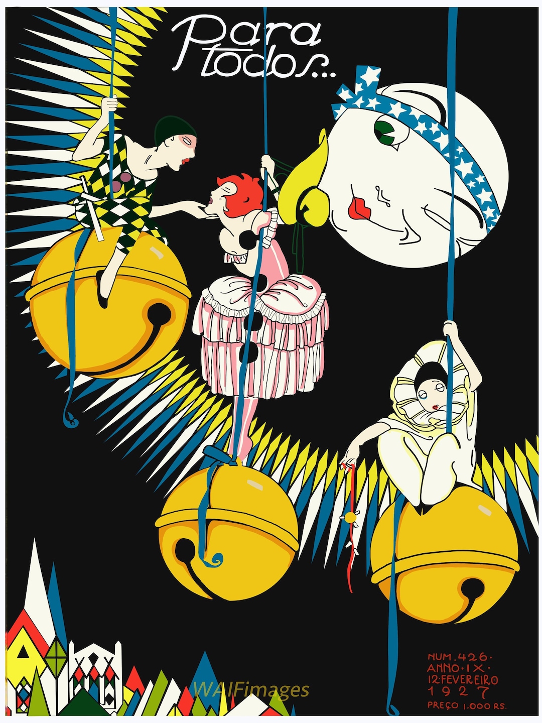 Para Todos Magazine Cover - Classic Brazilian Take on 1920s Art Deco ...