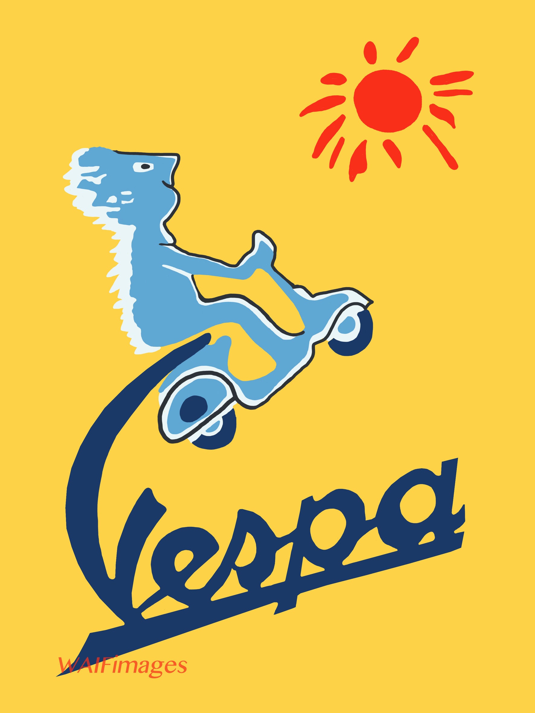 Classic Vespa Poster Image Plus Several Variations on a Very Mid ...