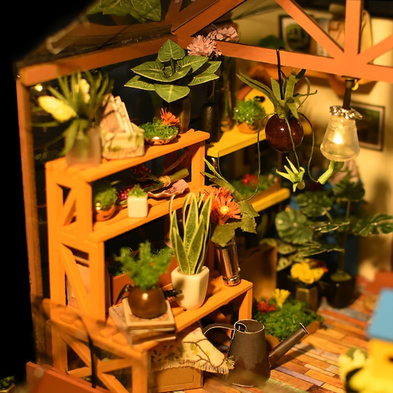 Build Your Own Greenhouse, Doll House DIY Kit, Model Set, Miniature ...