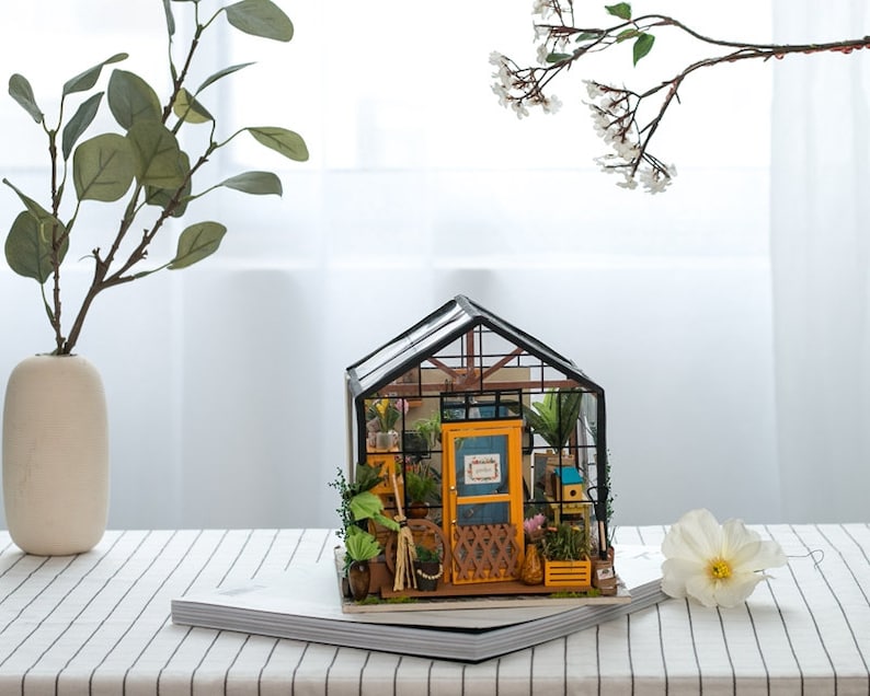 Build Your Own Greenhouse, Doll House DIY Kit, Model Set, Miniature ...