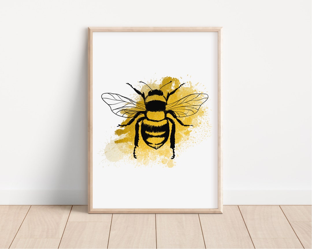 Bee Art Print, Manchester Art Print, Manchester Bee, Manchester Print ...