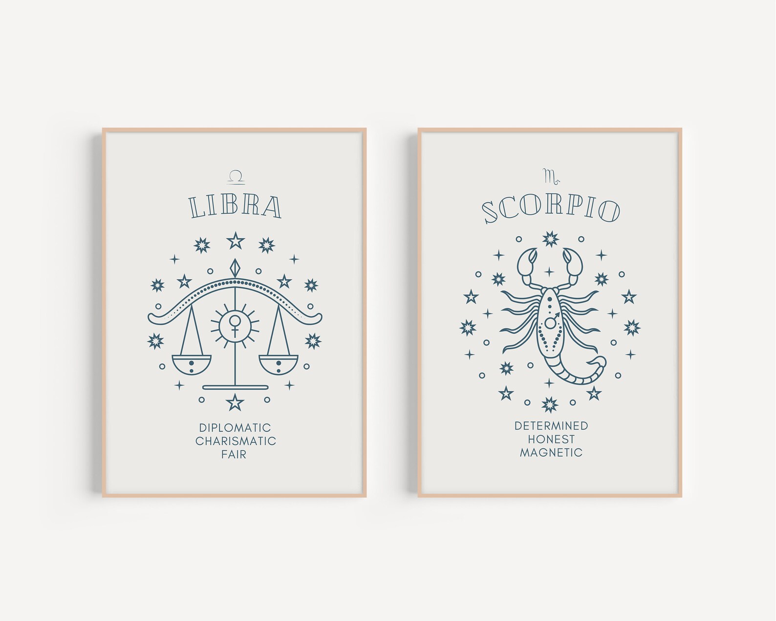 7x5/a4 Zodiac Art Prints Star Signs Wall Art Zodiac Prints - Etsy