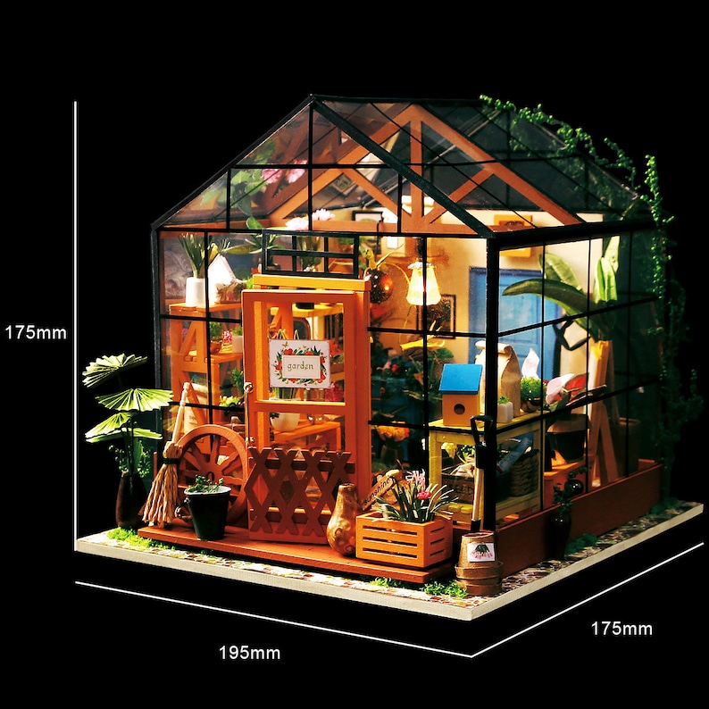 Build Your Own Greenhouse, Doll House DIY Kit, Model Set, Miniature ...